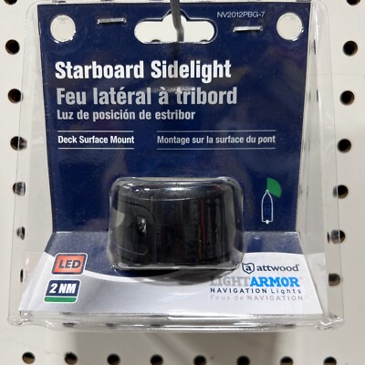 Attwood Navigation Starboard Side Light LightArmor Deck Surface Mount ...