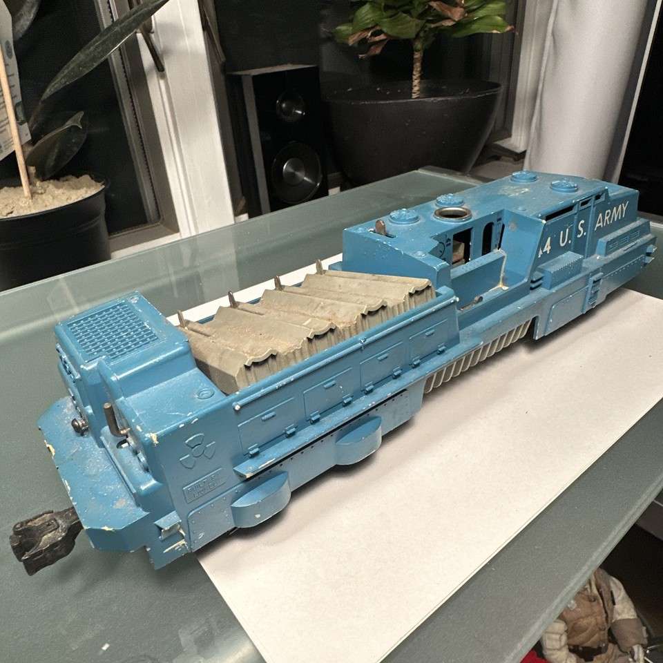 LIONEL POST-WAR TRAINS #44 U.S. ARMY DIESEL LOCO W/MISSLES- GOOD- 0/027 ...