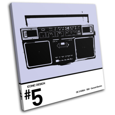 Iconic Design Retro Audio Boombox Vintage SINGLE CANVAS WALL ART ...