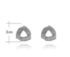 Super Fashion Silver Triangle! White Gold GP/Cubic Zirconia Stud ...