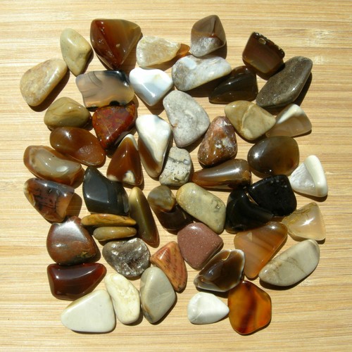 Polished Stones & Crystals Mixed Tumbled Rocks Natural Colors Patterns ...