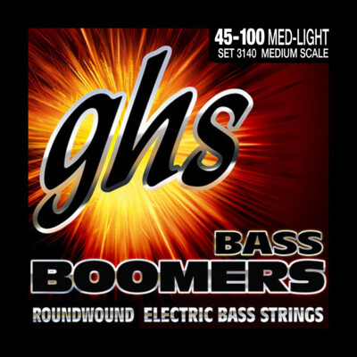 GHS 3140 Boomers Bass Guitar Strings; medium light gauges 45-100 medium ...