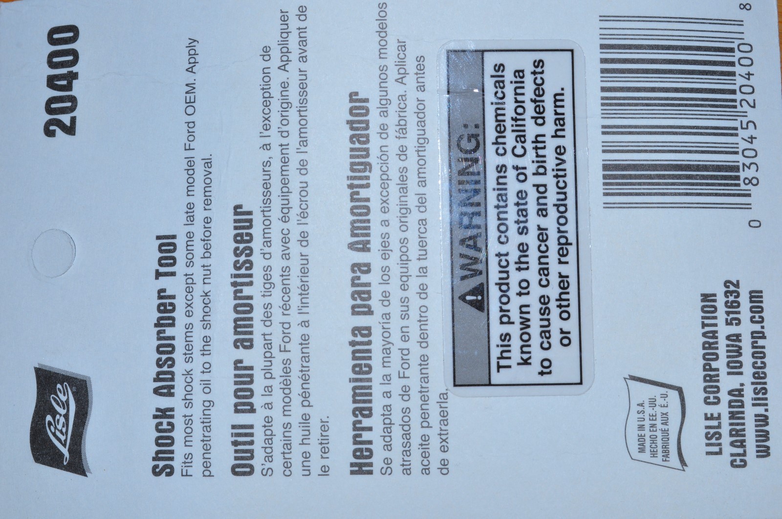 Universal Shock Absorber Remover/Installer Made in USA Lisle 20400 | eBay