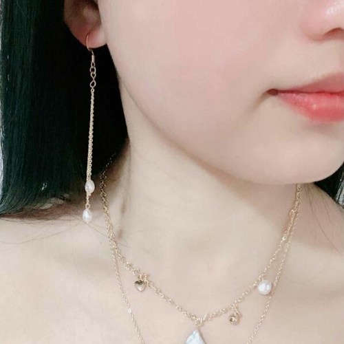 Fashion Simple 7-8mm FreshWater Cultured Rice Pearl Tassel Dangle ...