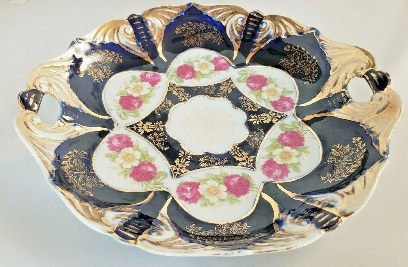 Vintage IPF German Porcelain Cobalt Blue & Gold Handled Hand Painted ...