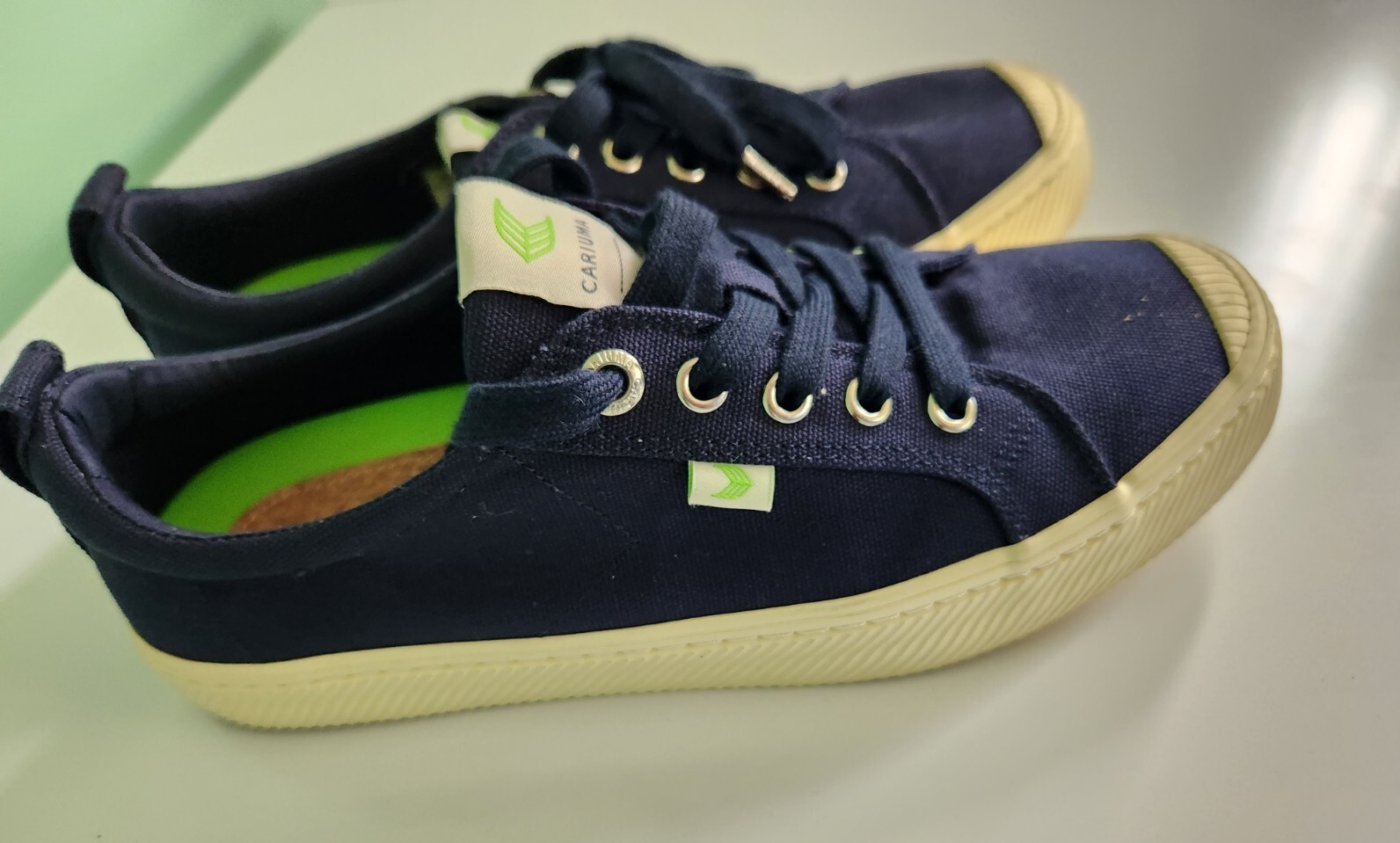 CARIUMA Canvas Blue Sneakers Women's 8.5M Low Top Canvas Shoes Lace Up ...