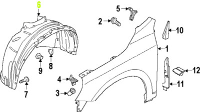 Volvo S60 11 - 18 OEM Fender Liner Splash Guard 31497105 Front Right ...