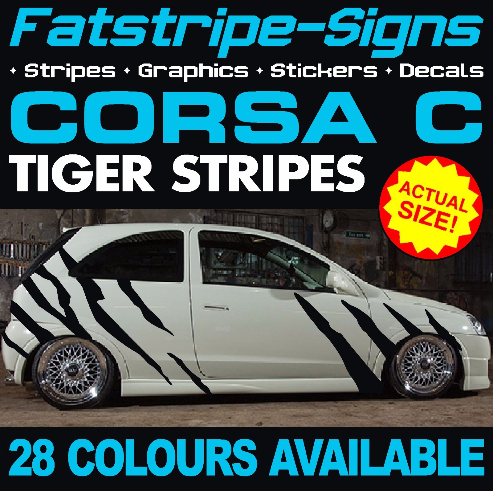to fit VAUXHALL CORSA C TIGER STRIPES GRAPHICS STICKERS STRIPES DECALS ...