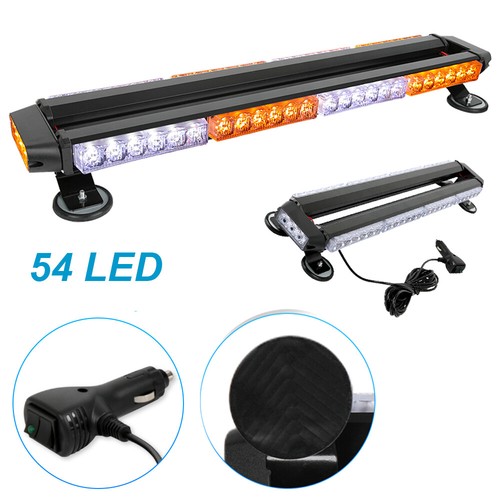 26" 54 Amber LED Strobe Light Bar Emergency Rooftop Warning Flashing ...