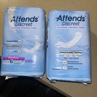 Attends Discreet Bladder Control Pads 20 Count . Buy 2,3, Or 4 For ...