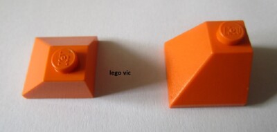 Lego 3045 x2 City Slope 45 2x2 Incliné Orange du 3849 6575 4101 4093 ...