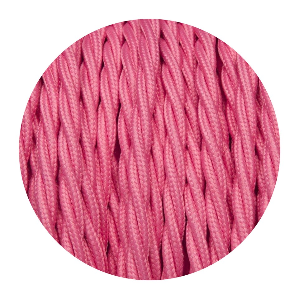 2/3 Core Twisted Braided Fabric Cables Vintage Style Coloured Wire Lamp ...