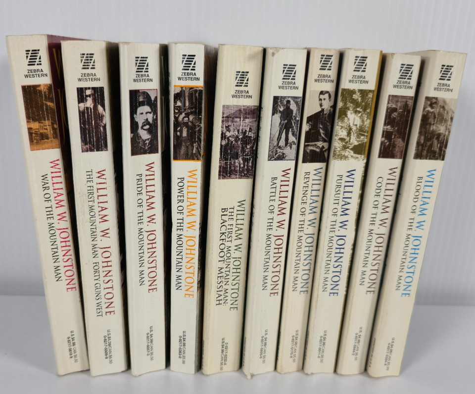 Lot of 10 WILLIAM W. JOHNSTONE Western Cowboy Paperbacks Zebra Western ...