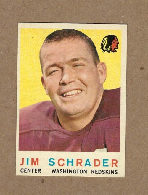 1959 Topps football card #134 Jim Schrader Washington Redskins EXMT | eBay