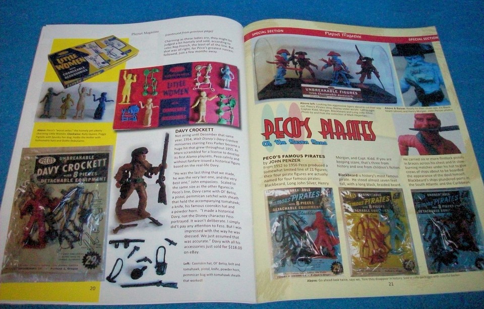 Playset Magazine #81 Pecos figures-Pirates+ Gold Marx 6" Marines and ...