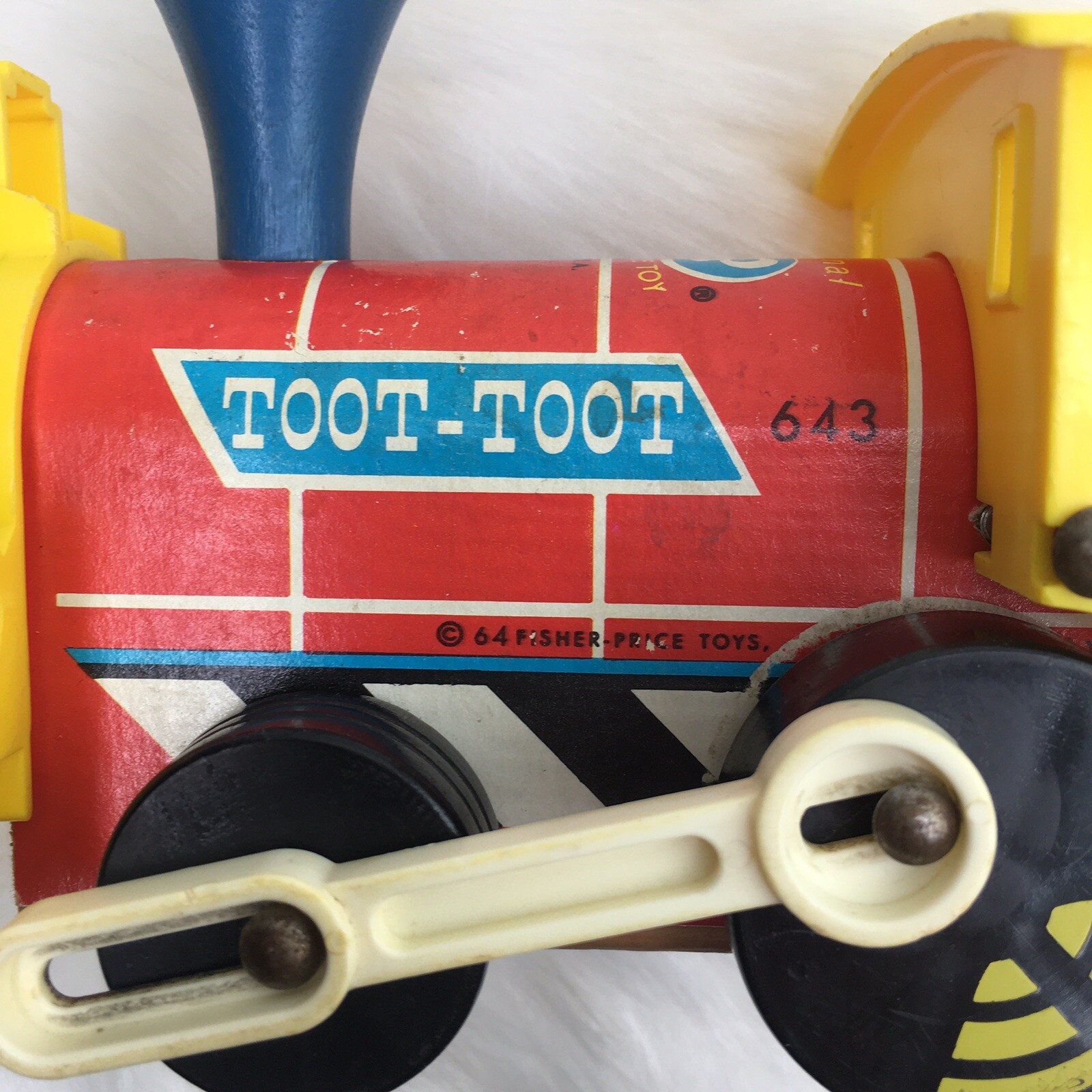 Vintage Fisher Price 1964 Toot Toot 643 Locomotive Train Engine Wooden ...