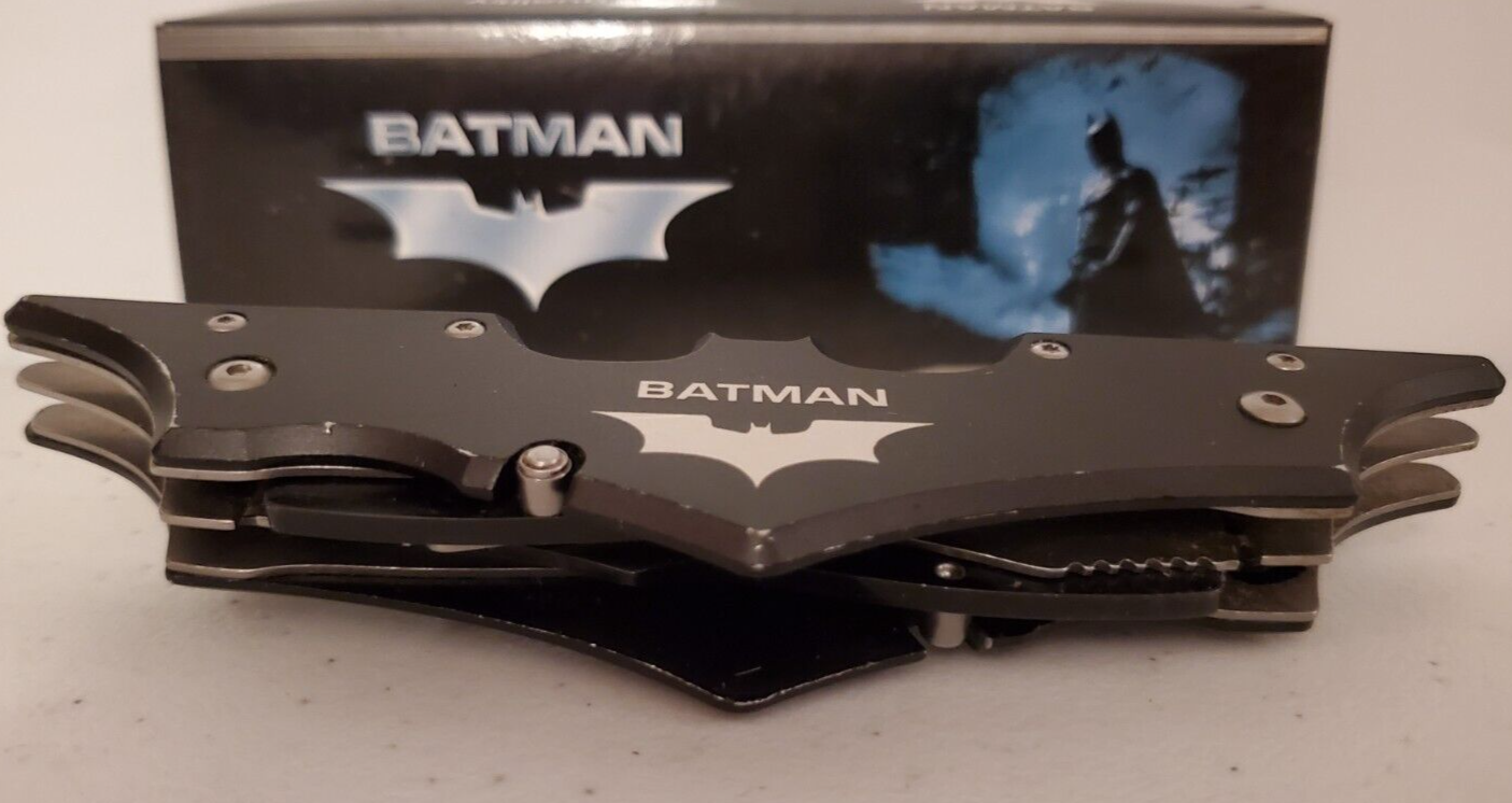 BATMAN TACTICAL DUAL BLADE / Black Quick Open Knife Locking Blades (KR ...