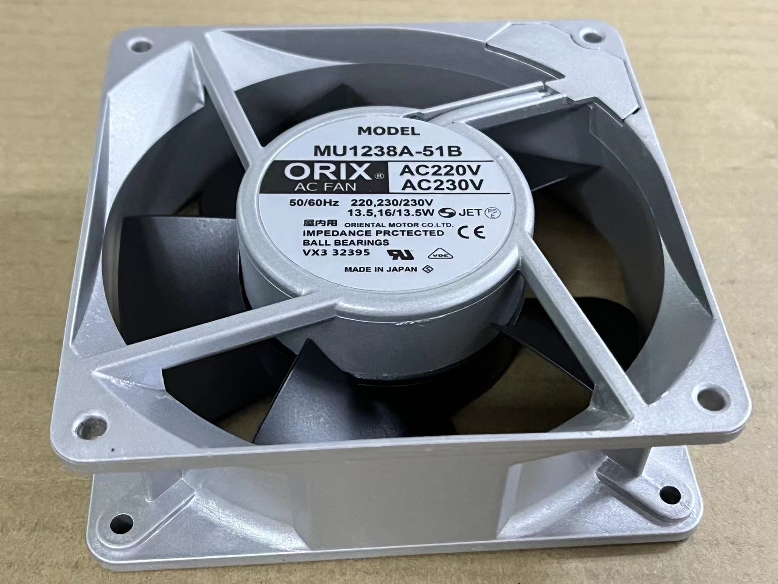 ORIX MU1238A-51B Aluminum frame cooling fan AC220/230V 14/16W 120*120 ...