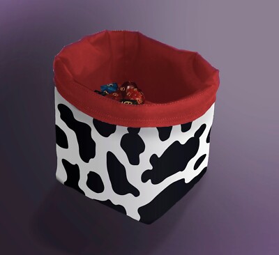 Red Cow Dice Bag, Animal Print Token Pouch, Treasure Nest, D&D Bag of ...