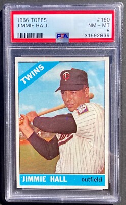 1966 Topps Baseball Jimmie Hall #190 PSA 8 (NM-MT) | eBay