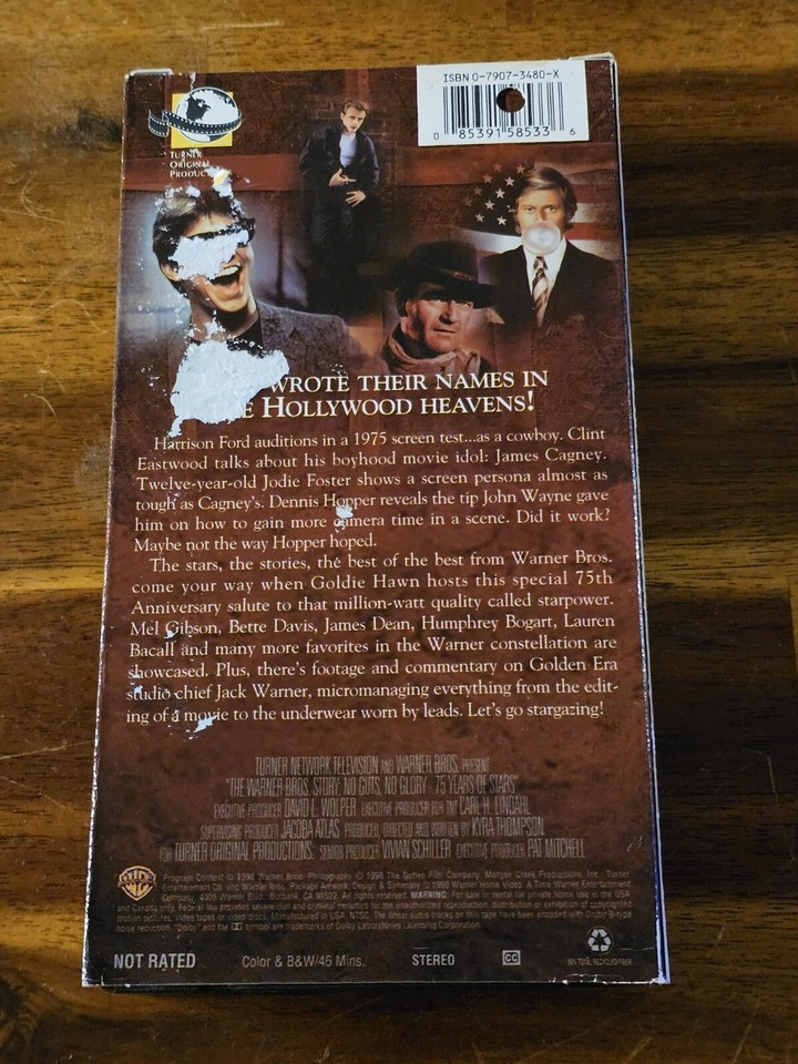 The Warner Bros. Story: 75 Year's Of Stars (VHS, 1998) SCREENER COPY | eBay