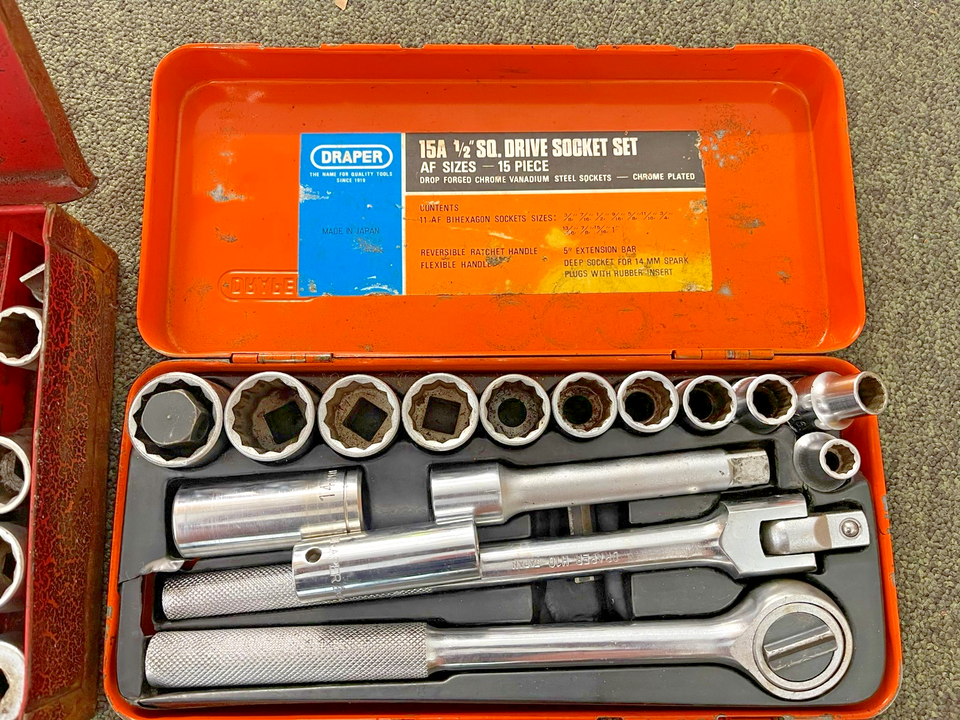 USED VINTAGE BRITOOL 45A SOCKET SET INCOMPLETE WIT DRAPER SOCKET SET ...