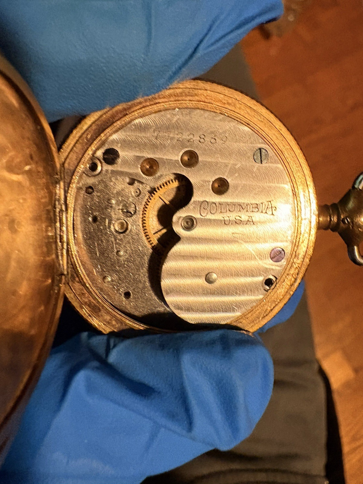 Columbia Pocket Watch Parts Keystone Base Metal Arm & Hammer Case | eBay