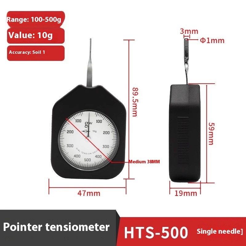 Dial Gram Force Gauge Tension Meter Single Pointer Tensionmeter with 10 ...