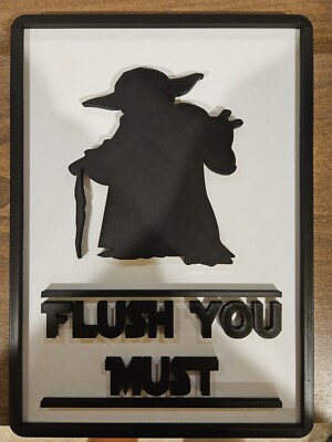 Yoda Flush You Must Bathroom Sign *Funny* Parody * Star Wars * | eBay