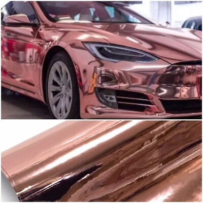 Flexi Chrome Rose Gold Stretchable Vinyl Car Wrap Adhesive Sticker ...