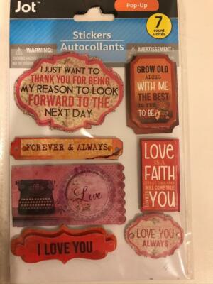 JOT LOVE + FOREVER THEME POP-UP STICKER SHEET (7 STICKERS) | eBay