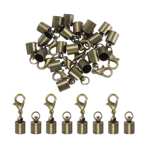 Fold Over Cord End Caps Bronze 6mm OD Crimp Covers Claw Clasps 5 Pcs | eBay