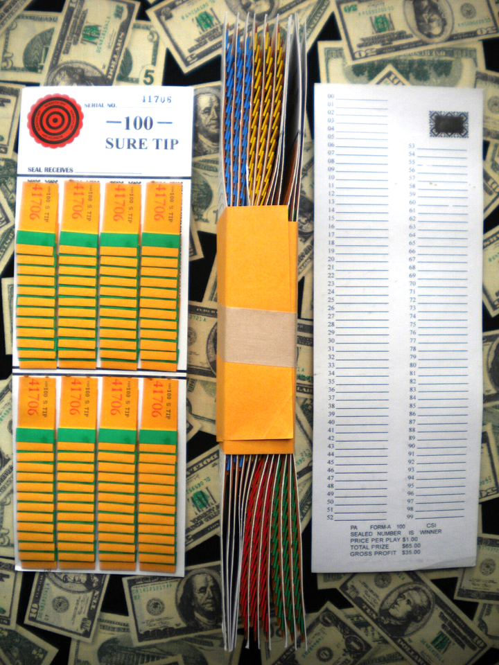 ( 1 Each )~ 100 SURE TIP BOARD {00 to 99}SPORT SCORES Pull Tab Raffle ...