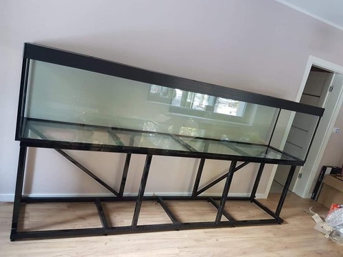 Large customer order aquarium with a metal frame, fish tank and stand ...