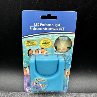 LED Projector Light Blue Ocean Clown Fish Handheld Battery Operated ...