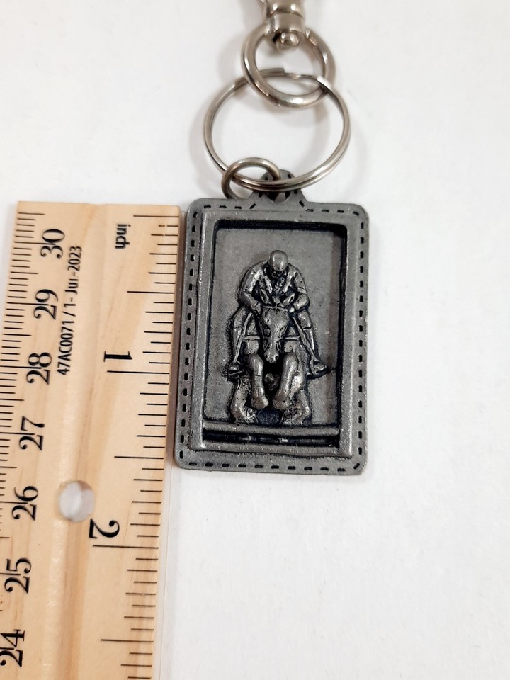Vtg Bits & Pieces Horse & Jockey Pewter Keychain Kentucky Derby Horse ...