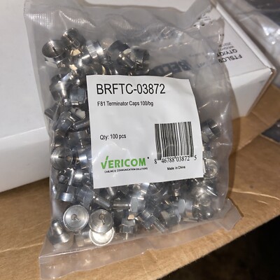 100 F-81 Terminator Caps F Type 75 Ohm Male Coax Signal End TV RF ...