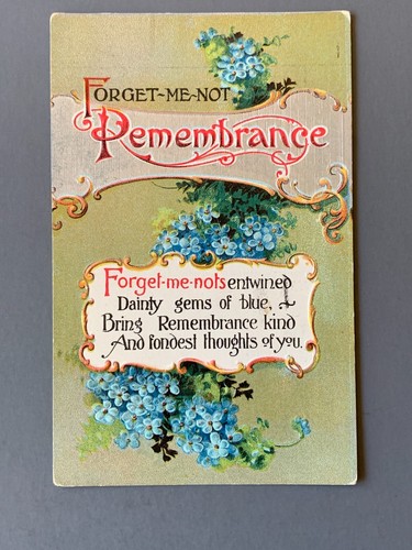 Forget-Me-Not Remembrance Dated 12-15-1910 Embossed Litho Postcard ...