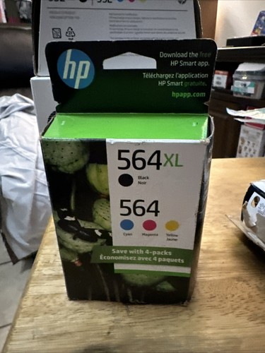 HP 564XL/564 Black Tri-Color Combo Pack Genuine Ink Cartridges Exp. 03/ ...