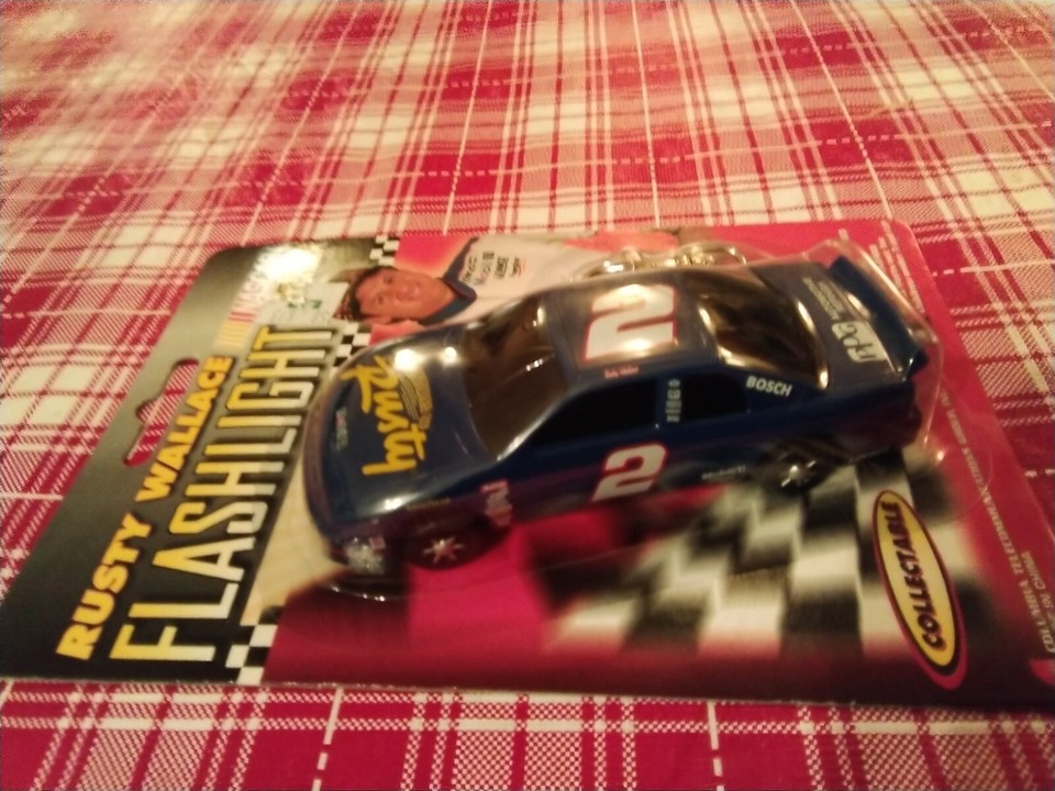 Vintage NASCAR #2 Rusty Wallace Mobil Good Year Race Car Flashlight Key ...