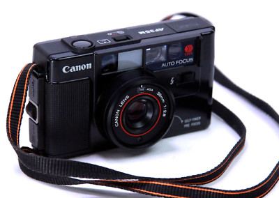 VTG Canon AF35M Auto focus 35mm Film Camera Works Great- Bad Latch ...