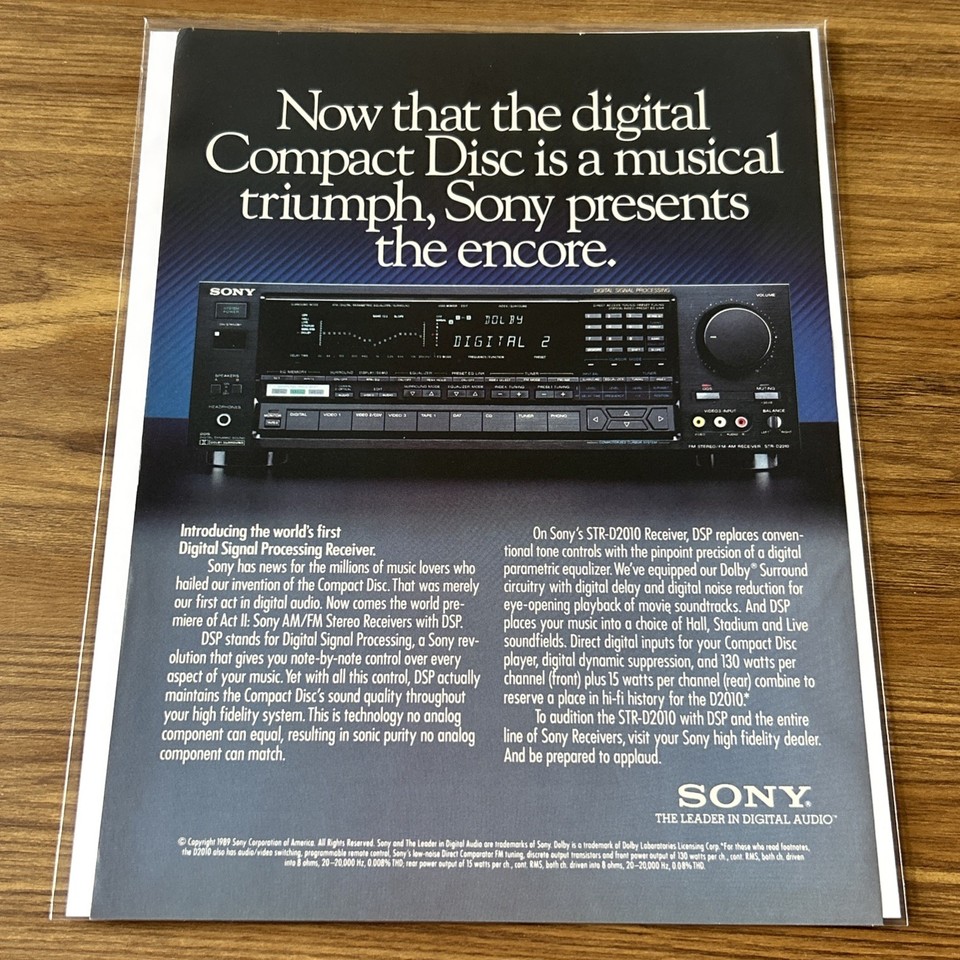 1990 Sony Digital Signal Processing Receiver STR-D2010 90s Vintage DSP ...