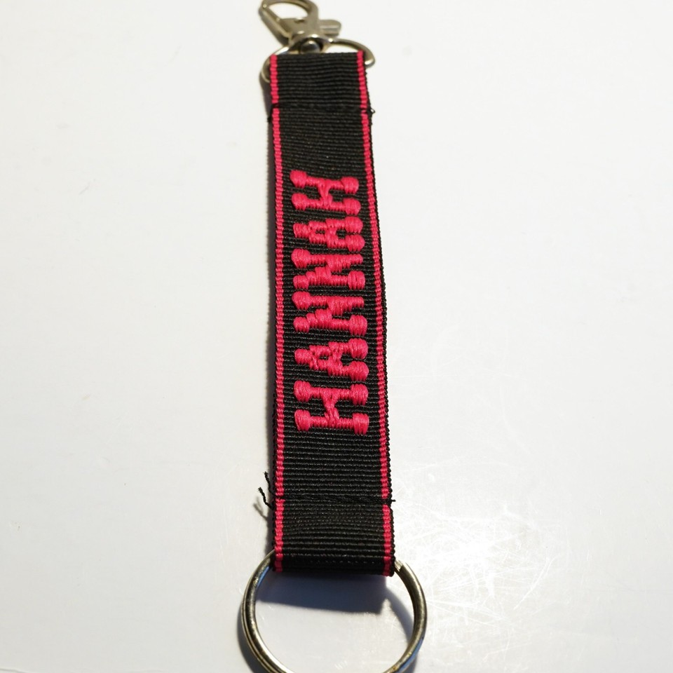 Key Chain Embroidered Lanyard Ring Clasp Choose Name or Fun Phrase 6 ...