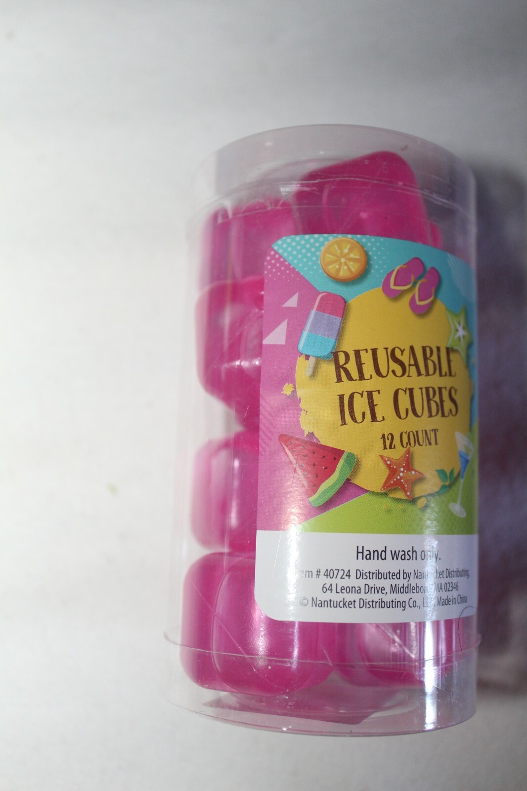 Reusable Freezer Square PINK Ice Cubes Cold Bar Drinks 12 count | eBay