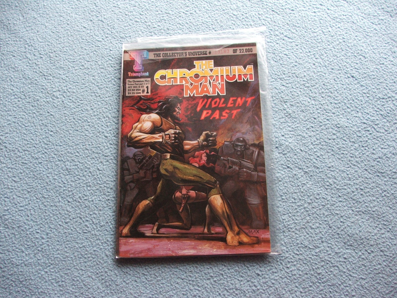 Triumphant Comics Lot of 8 The Chromium Man 1, 4, 5, 8, 9, Violent Past ...