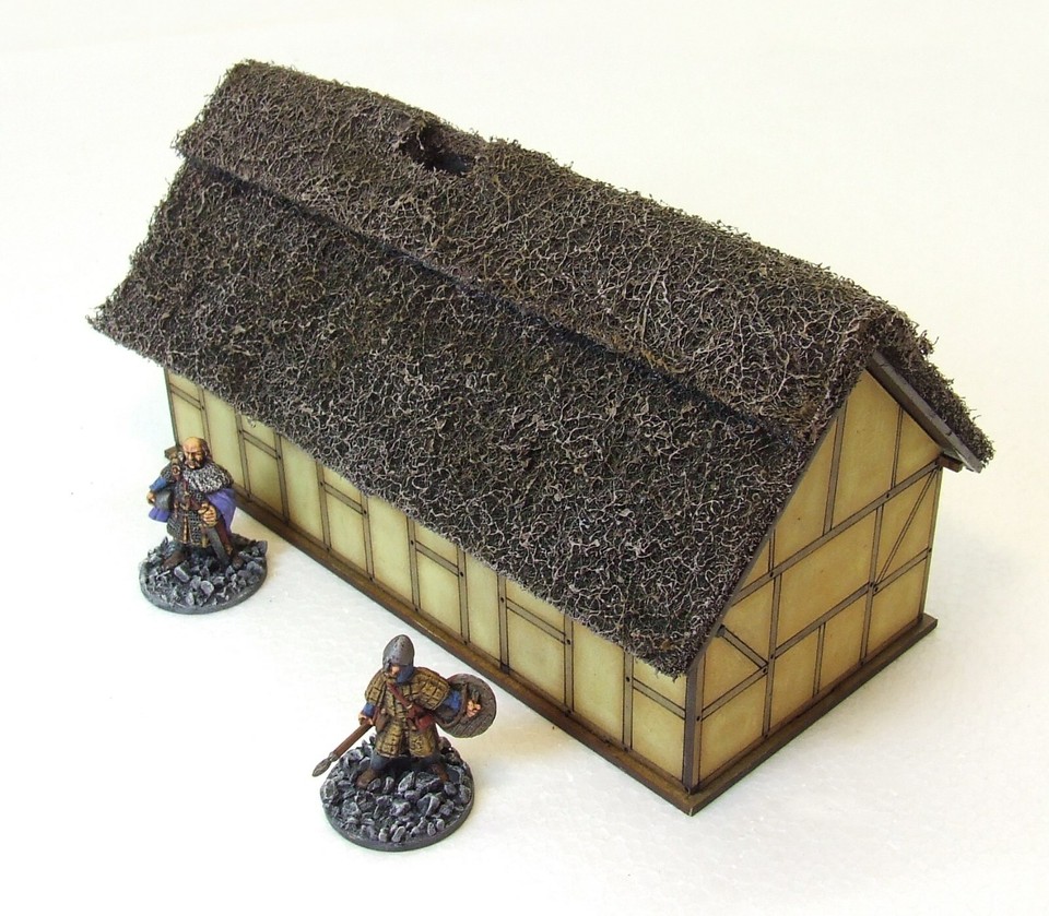 DARK AGE TIMBER FRAMED MANOR HOUSE 28mm MDF BUILDING FULLY ASSEMBLED ...