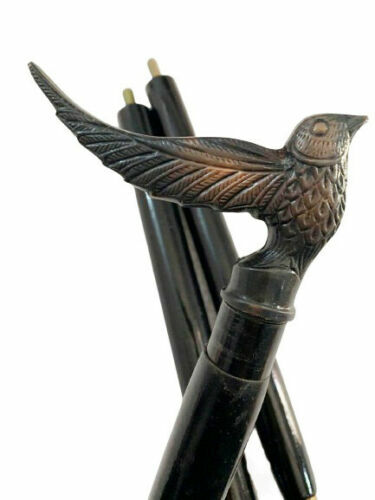 antique Vintage Style Designer Brass Copper Bird Handle Walking Stick ...
