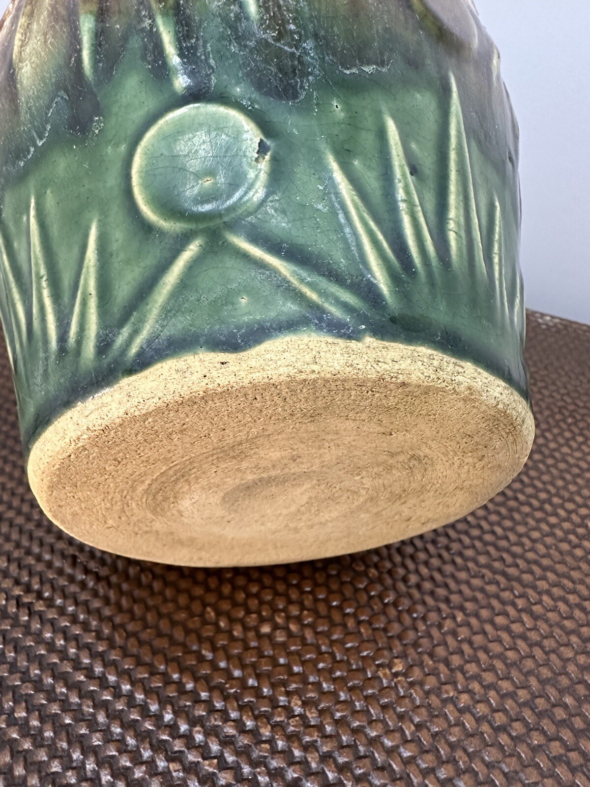 Robinson Ransbottom Roseville Pottery Sun Moon Jardiniere Planter Green ...