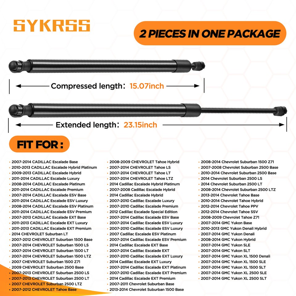 2x Rear Hatch Liftgate Lift Supports Struts Shocks for Chevy Suburban ...