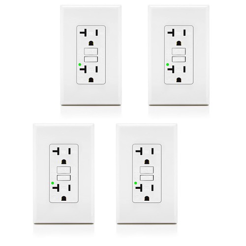 20 Amp GFCI Outlet Decor Receptacles Tamper Resistant w/ Status ...